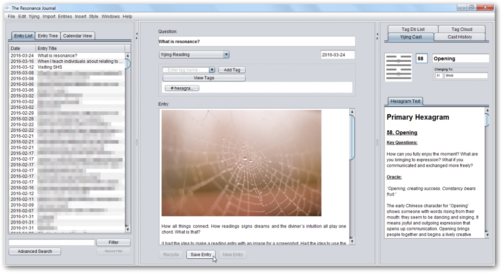 Journal Software – I Ching with Clarity